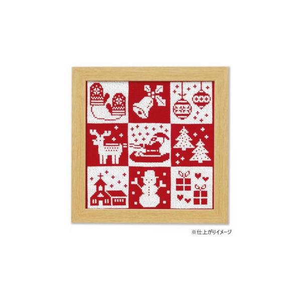 クロスステッチでいろどる、かわいい・楽しい・クリスマス!●クリスマス気分を盛り上げるのにぴったりなかわいいフレームのキット。白1色でししゅうをするので糸替えする必要がなく、スムーズにお作りいただけます。No.8300インディアンクロスのしし...