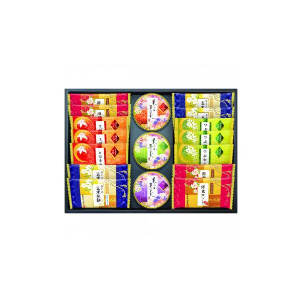 ギフトに最適●3種類の羊羹と国産米100%の煎餅の詰め合わせです。 生産国:日本 商品サイズ:330×235×52mm 重量:500g 内容量:生菓子:3個、米菓:14枚 セット内容:海老カレー煎餅×4枚黒ごま入り玄米煎餅×4枚えびまめ花煎...