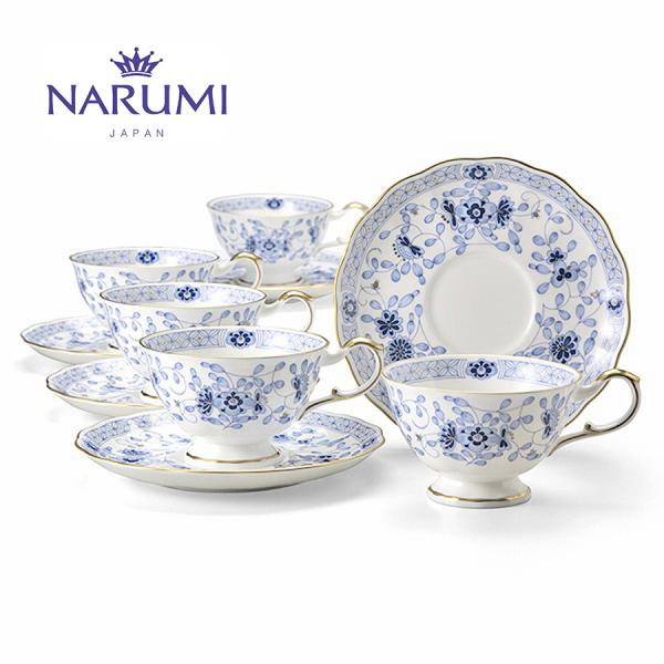 気品と豪華さを兼ね備えたデザインで、1972年の発売から今もなお愛され続けているミラノシリーズ。 印象的なブルーの色合いと金彩が特徴のティーカップ＆ソーサーの５客揃えです。紅茶用ですが、コーヒー・紅茶兼用として使用できる形状です。新築や結婚...