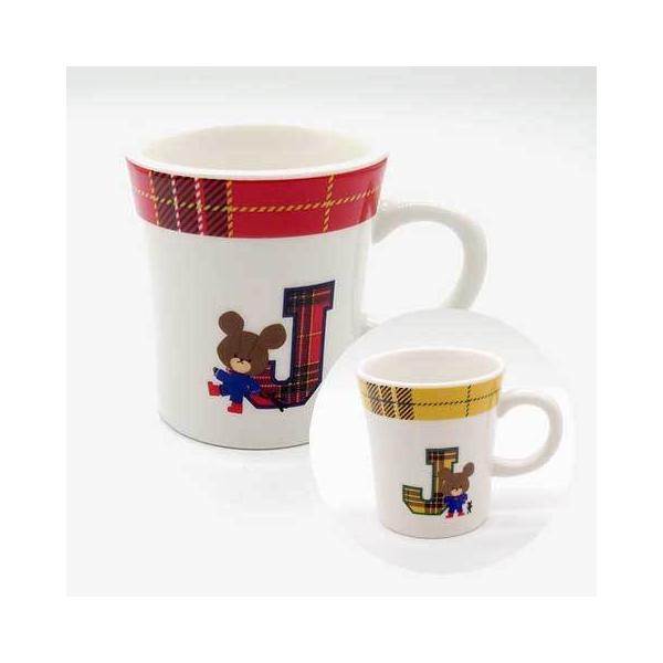 ベストセラー絵本「the bear's school」のマグカップ。イニシャルの「Ｊ」の文字とチェック柄が印象的で大人可愛いデザインです。電子レンジＯＫ食洗機ＯＫサイズ / 約口径8５×高さ95mm　容量：約270ml素材 / 陶磁器原産国...