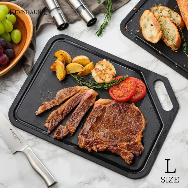 商品名: KEVNHAUN ケヴンハウン ウッドファイバーカッティングボード KDS.4518 ブラック Lサイズ 食洗機対応 天然木繊維 両面溝付き 耐久性 プレート アウトドア まな板-商品説明-KEVNHAUN ケヴンハウン ウッドフ...