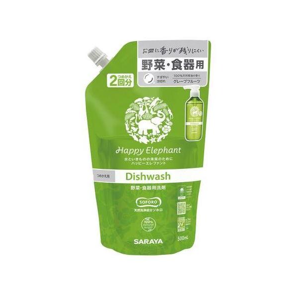 形状：袋内容量：500ml原材料：界面活性剤(11%、アルキルポリグリコシド、アルキルエーテル硫酸エステルナトリウム、ソホロースリピッド)、エタノール(安定剤)、クエン酸塩(安定剤)、グレープフルーツ油(香料)、クエン酸(ｐH調整剤)、ヒド...