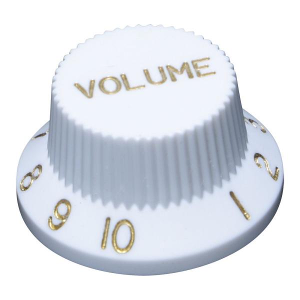 STタイプノブ ボリュームインチサイズプッシュマウントカラー：ホワイトゴールド文字