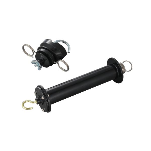 取付使用可能支柱：直径9~20mm電気柵で田圃を囲った場合人の出入り口として高圧線を安全に外す事が出来ます。2段の場合は2組、3段の場合は3組必要となります。人の出入りは複数箇所設けることが可能です。