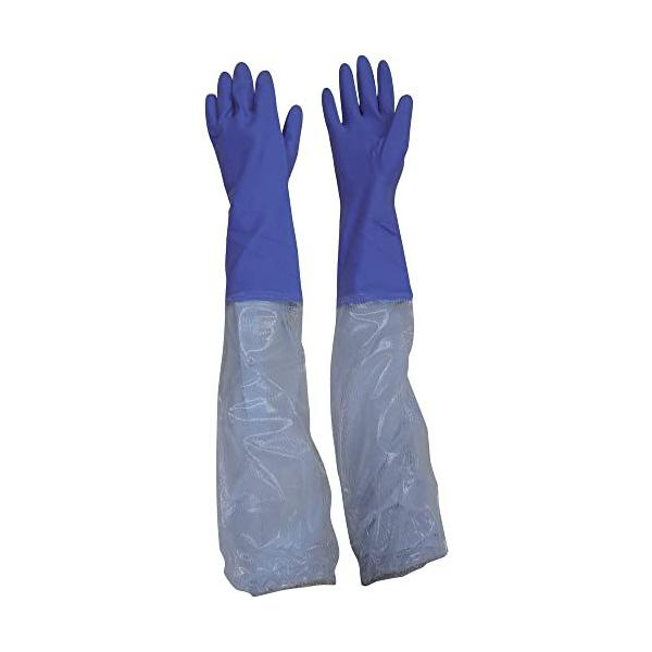 特長手袋部は塩化ビニール製のため、天然ゴム製の手袋に比べて油や洗剤に強い手袋です。全長が65cmあり、肩口までの水ぬれ、汚れを防ぎます。糸入りメッシュ付きのフードで、破れにくく丈夫です。裏植毛付きのため、肌触りがよく着脱がスムーズです。用途...
