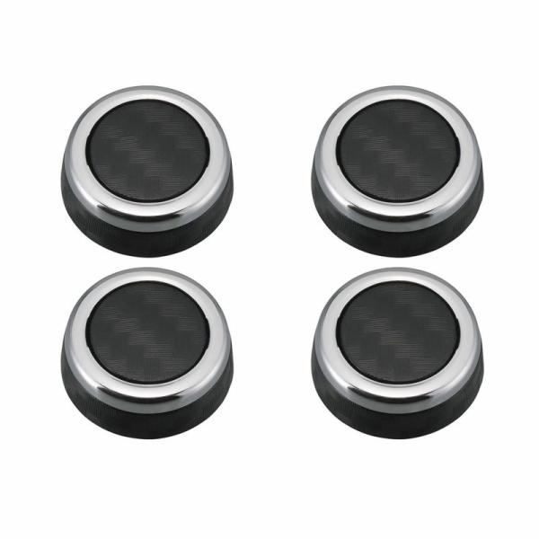 カーボンルックナンバーボルトキャップ。カーボンルック&amp;クロームメッキ。4個入り。両面テープで貼付けるだけ。製品サイズ H9×W22×D22(mm)