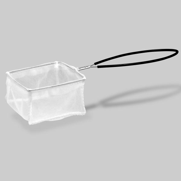 ●ステンレス極細フレーム製の観賞魚用ネットです。●ネット本体がしなるので水槽ガラス面の水面近くまで魚を逃がしません。本体寸法/約75×5×225mm材質/網：ポリエステル<br> 原産国/中国