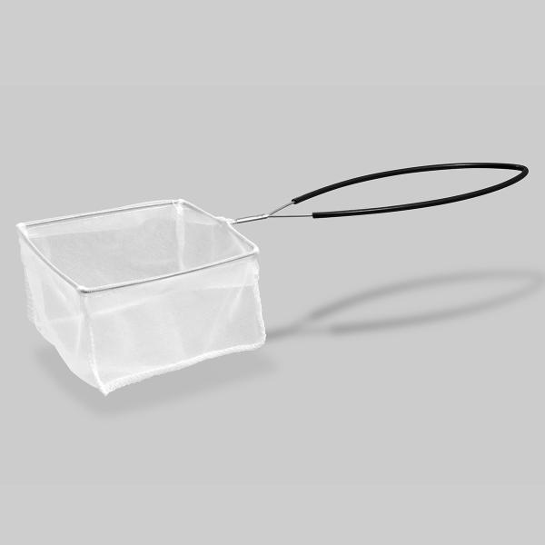 ●ステンレス極細フレーム製の観賞魚用ネットです。●ネット本体がしなるので水槽ガラス面の水面近くまで魚を逃がしません。本体寸法/約100×5×295mm材質/網：ポリエステル<br> 原産国/中国