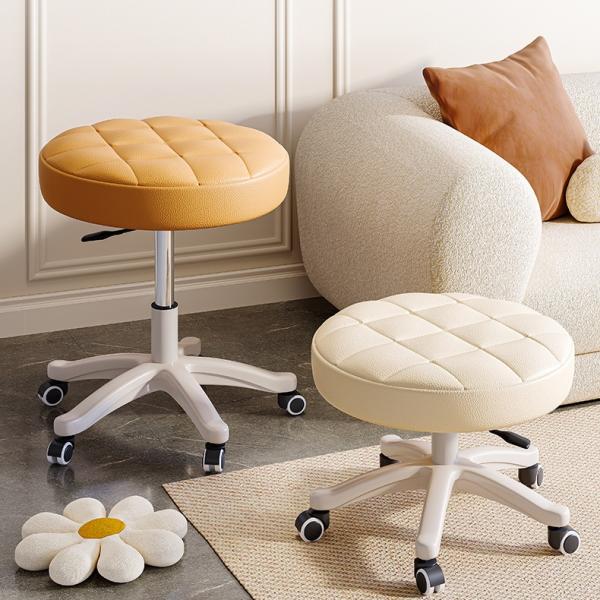 【本体サイズ】約45D x 45W x 35H cm、座面高は約35-45cm※実寸法は商品によって1-2cm程度の誤差がある場合がございます。【本体重量】約3.5kg【耐荷重】約80kg【材質】:PUレザー+内蔵高弾性スポンジクッション+...