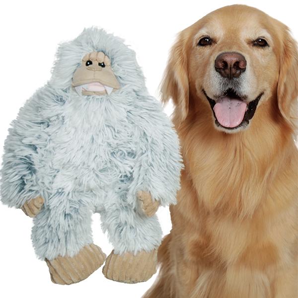 ヒマラヤ山脈に住むと言われている未確認動物のイェティのぬいぐるみおもちゃ。全長約38cmと大きめおもちゃです。おなかにはスクィーカーが入っていてブーブーと鳴り、手先・足先はカサカサ音がします♪