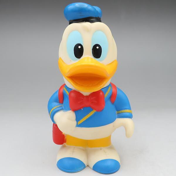 ドナルド三菱銀行貯金箱（遠足）1980年代プラスチック製高11.5cm　USED