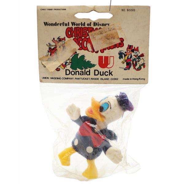 ドナルドオーナメント（両手広げ）Union Wadding Company社（カナダ）1990年代香港製　ビニール製フロック加工のような作り高9cm　未開封未開封ですがオーナメントの素材やビニール袋という簡易なパッケージ、経年などの原因で多...