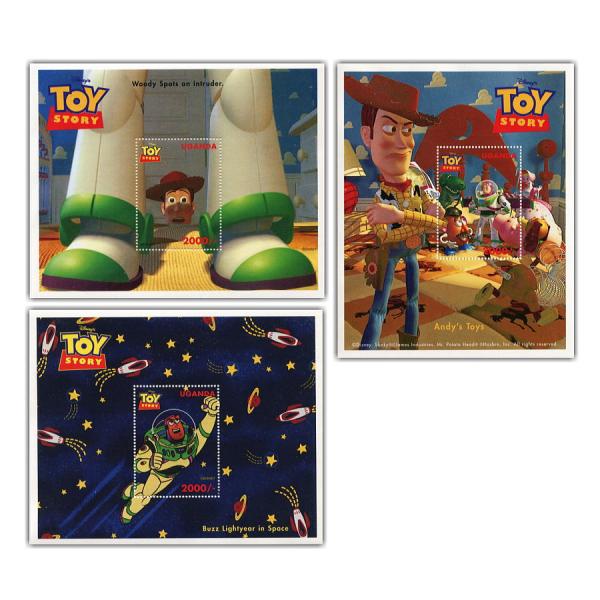 トイストーリー切手小型シート3枚発行国Uganda1997年発行13.3×10.8cm　未使用
