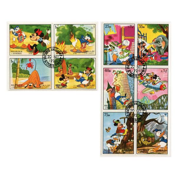 FAB5切手10枚（消印押し済み）発行国Sharjah（シャルジャ）1972年発行消印済み裏面の糊が付いているため、実際に使用された使用済みの切手ではなく、安価で販売できるようにや外貨獲得のためなど理由は定かではありませんが意図的に使用済み...