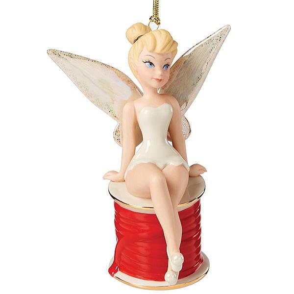 ティンカーベルLENOXオーナメント（2021）"2021 Tinker Bell Christmas Ribbon"LENOX社　2021年磁器製約高11cm　新品　箱あり