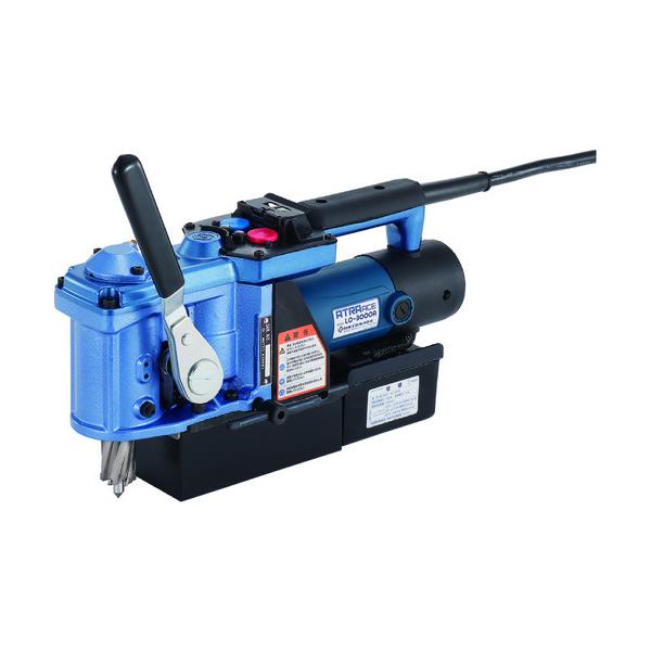 特長小型・軽量で現場搬入、移動が容易です。穴あけ位置合わせの調整機能付です。（前後・左右:10mm）モーター過負荷時停止機能付です。ラチェット式送りハンドルは左右どちらにも装着可能です。H鋼100mmのウェブに吸着可能なマグネットサイズです。