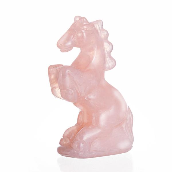 ローズクォーツ 彫刻 置物 カービング ウマ うま 馬 午 ローズクオーツ 紅水晶 紅石英 rose quartz パワーストーン 天然石 マダガスカル 水晶彫刻 ウマ （ローズクォーツ／マダガスカル産）を通信販売。日本屈指のパワースポット...