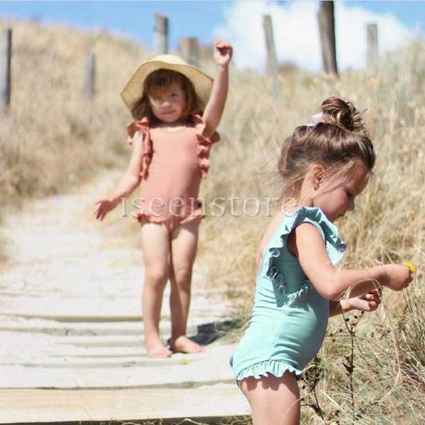キッズ 水着 女の子 ワンピースタイプ かわいい 子供用 ベビー こども 女の子 女児 スイムウェア プール 海 水遊び 温泉 旅行 リゾート 体型カバー オールインワン 無地 フリル ワンピース 可愛い 連体水着 おしゃれ 女の子水着 子...
