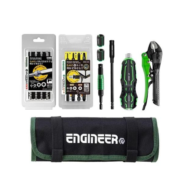 組み合わせによって様々なシーンのネジトラブルに対応する合体工具セット。DZ-70/強力なトルクを生む、人間工学(エルゴノミクス)デザインのドライバー。DBZ-20、DBZ-22/独自の先端形状により、潰れたプラスネジ、六角穴付きボルトを叩か...