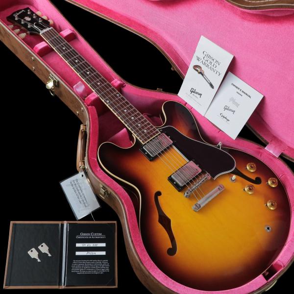 2022年製Gibson Custom Shop 1959 ES-335 Reissue VOS Vintage Burstが中古で入荷致しました！メイプル/ポプラ/メイプルの3プライラミネートボディにマホガニーネック、ローズウッド指板とい...