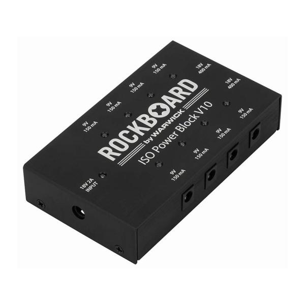 ISO Power Blocks V10は、エフェクトペダル用のマルチ電源で、最大10個の電気的に絶縁された高フィルタリング電源接続と5V USB接続を提供します。このマルチ電源は、動作電圧が異なる場合でも、最大10個のエフェクトペダルに同...