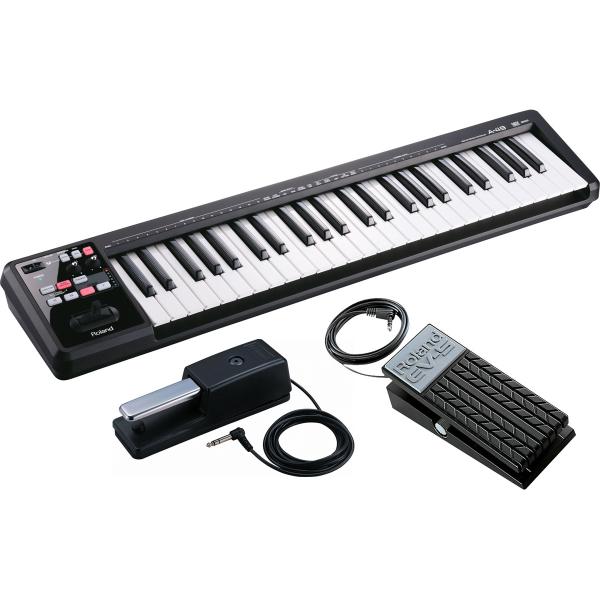 純正ペダル2種類、ダンパーペダル「DP-10」と エクスプレッション・ペダル「EV-5」がセットでお買い得！弾き心地を徹底追求した本格シンセ鍵盤を採用。3つのプラットフォームに対応したMIDIキーボード・コントローラー。A-49は、シンプル...