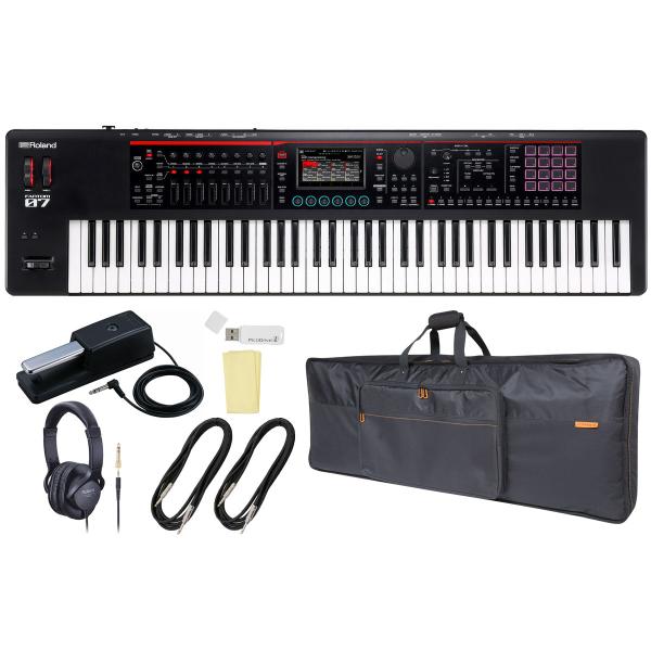 アクセサリーが揃ってお買い得！【セット内容】●Roland / FANTOM-07●Roland / CB-B76 (純正高品位ケース)●Roland / DP-10 (ダンパーペダル)●3ｍ シールドケーブル 2本●ヘッドホン●16GB ...