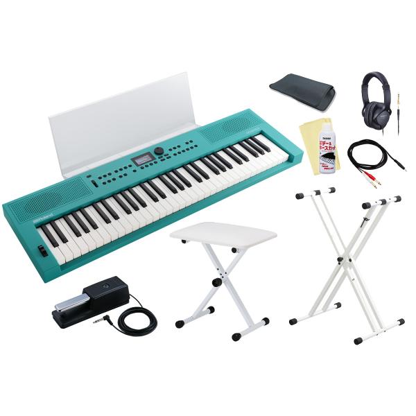 X型キーボードスタンドとキーボードベンチ、その他アクセサリー類がセットでお買い得！セット内容● Roland / GOKEYS3-TQ (GO:KEYS 3) ターコイズ● Roland / MRGKS3/5 (専用譜面立て)● Rolan...