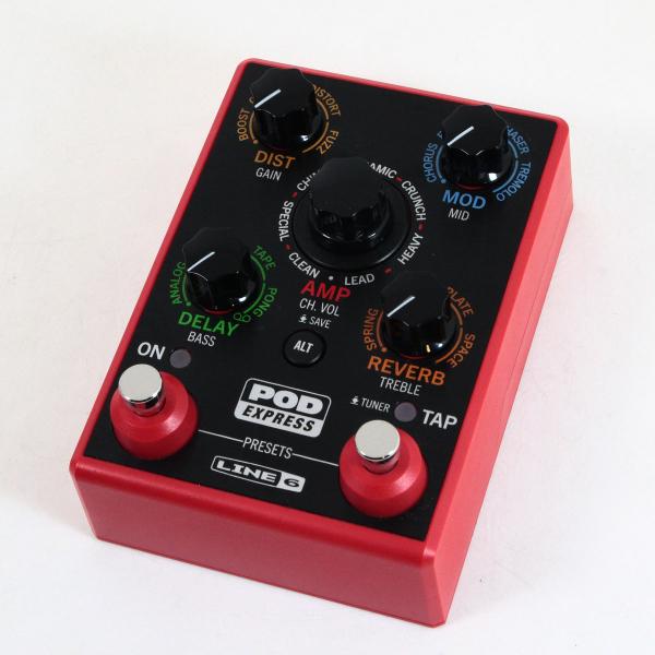 LINE6 / POD Express GTがused入荷です。POD Express Guitarは非常にコンパクトな筐体に、高い評価を得ているHXプロセッサー・ファミリーから継承した7種類のアンプ/キャビネット、ルーパーを含む17種類の...