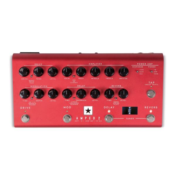 AMPED2は、前段にドライブ・ペダルを搭載した 100W のペダル・パワー・アンプ。伝統的な真空管アンプのトーンとフィーリングとともに、高度なエフェクト・プロセッサーを搭載。 スピーカー・キャビネットへの接続、ダイレクト・アウト、従来のエ...
