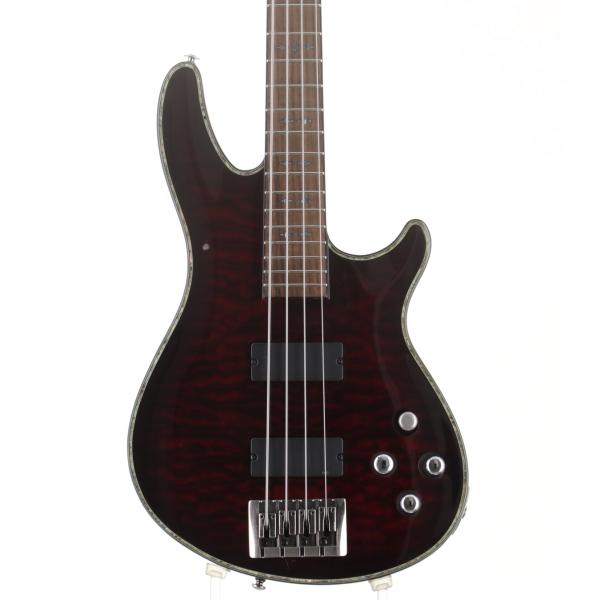 SCHECTER AD-C4-HR Black Cherry 中古入荷いたしました！Schecter Diamondシリーズのアクティブベース。メイプルトップにマホガニーバックのボディ、メイプルとウォルナットのラミネートスルーネック、パーフ...