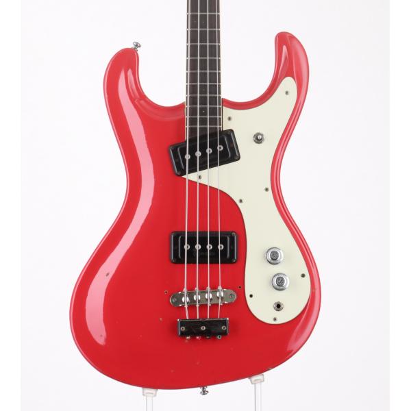 MOSRITE Custom 65 Bass Fiesta Red 中古入荷いたしました!国産ポット、ピックアップなどから黒雲製と思われます。ピックアップ裏にはフロントにBF、リアにBRと記載されたステッカーが貼られていますブリッジカバー付...
