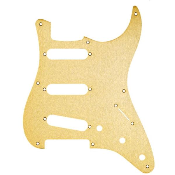 Fender USA / フェンダー USA57スタイルのストラトキャスター用、ゴールド・アノダイズド1プライ8点止めのピックガードです。他ブランドのアノダイズドと違いヘアラインがしっかりとしていて、そのためか特有の風格と色気があります。【...