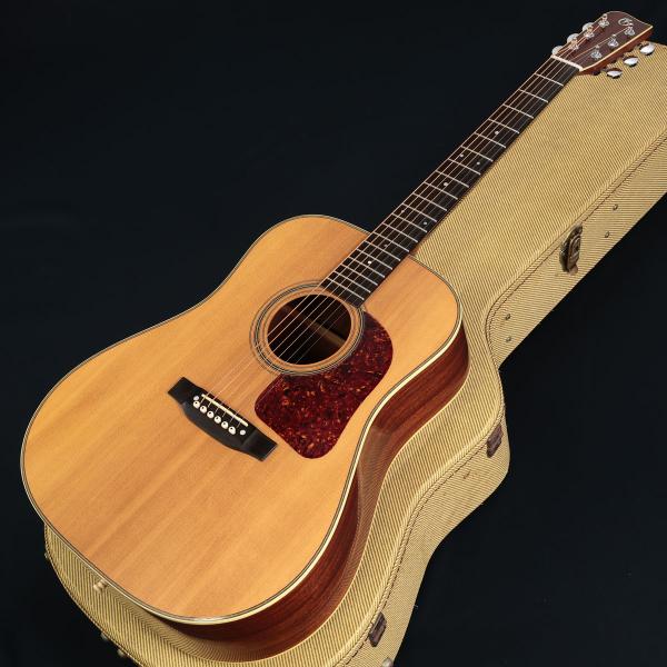 アメリカのギタリストでブルーグラスギターの第一人者、ドク・ワトソン氏モデル。トップはシトカスプルース、サイド＆バックはマホガニー、ペグはシャーラー製。リフレット、フレット擦り合わせ、ナット交換、指板修正を行っております。ヘッドとネック裏に擦...