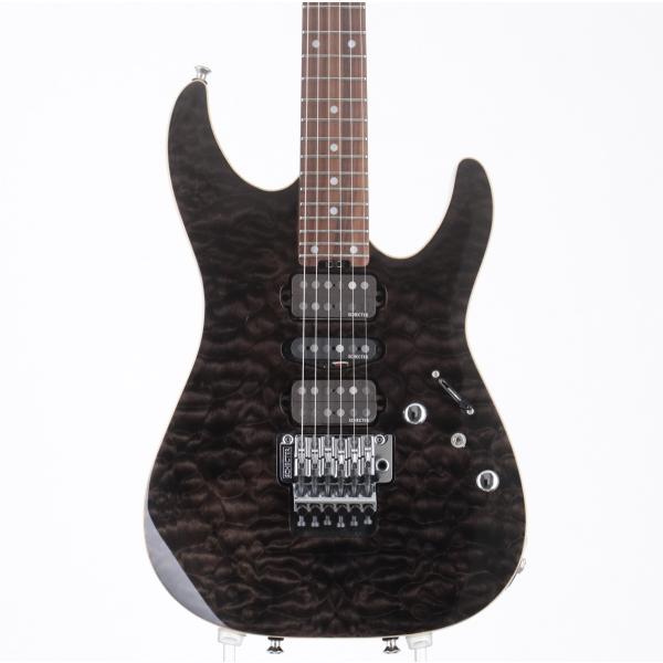 SCHECTER EXシリーズを基にしたNVシリーズの24フレット・モデル、シェクター・NV-3-24-ALです。ボディはキルト・メイプル/メイプル・トップのアルダー・バック、メイプル・ネック、ローズ指板、ウルトラアクセス・ジョイント、PU...