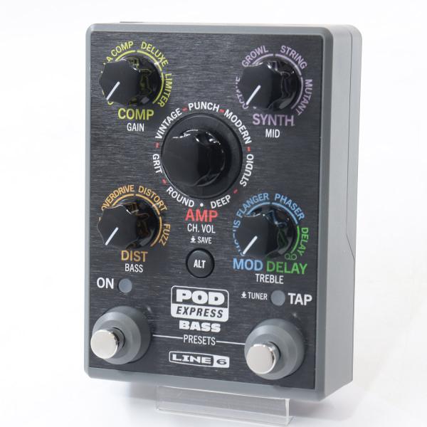 LINE6の新たなベースに特化したアンプ/エフェクト・プロセッサーPOD Express Bassは非常にコンパクトな筐体に、高い評価を得ているHXプロセッサー・ファミリーから継承した7種類のアンプ/キャビネット、ルーパーを含む17種類のエ...