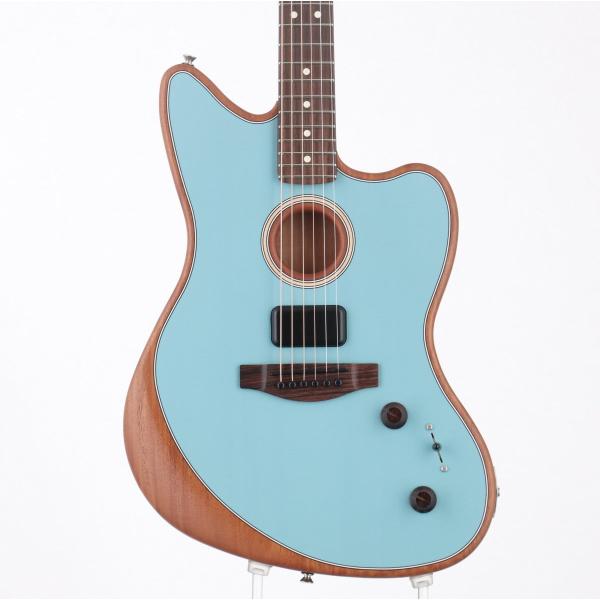 アコースティックトーンとエレキサウンドを兼ね備えたハイブリッドギター。フェンダーの革新的なモデル、アコスタソニック・プレイヤー・ジャズマスターです。シトカスプルース・トップのマホガニー・ボディ、マホガニー・ネックにエボニー指板、PUはUnd...