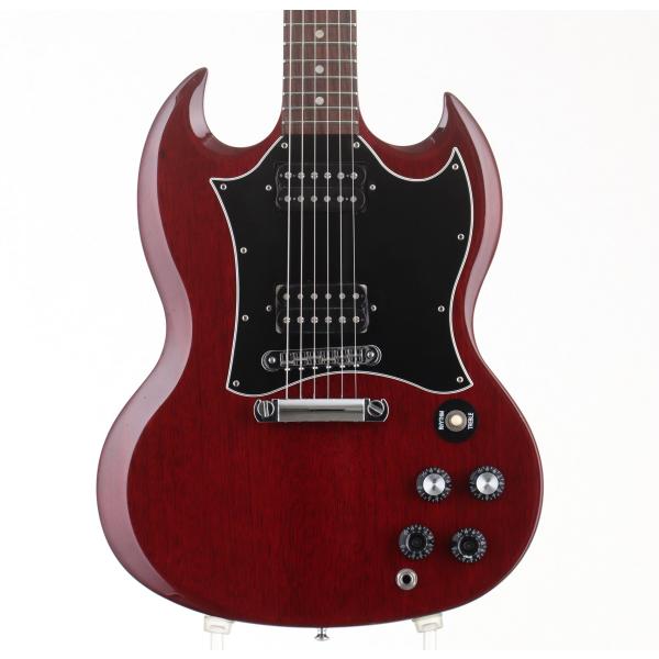 ドットポジションマークにバインディング無しネック、オープンタイプPUが特徴のギブソン・USAのSG・スペシャル、2011年製です。マホガニー・ボディ&amp;ネック、ローズ指板、ラージピックガード、PUは490R&amp;490T(刻印タイ...