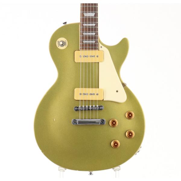 エピフォンの1956・レスポール・ゴールドトップ、2000年製です。Les Paul Modelを名乗れるGibson傘下のEpiphone製レスポール。マホガニー・ネック、16Rのローズ指板、PUはAlnico-V P-90sx2、2Vo...