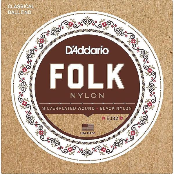 ボールエンド仕様の高品質なD'Addario製クラシックギター弦です。Classic Guitar StringsDAddario / EJ-32 / シルバー ブラックナイロン / Ball End.028 .032 .040 .031 ...
