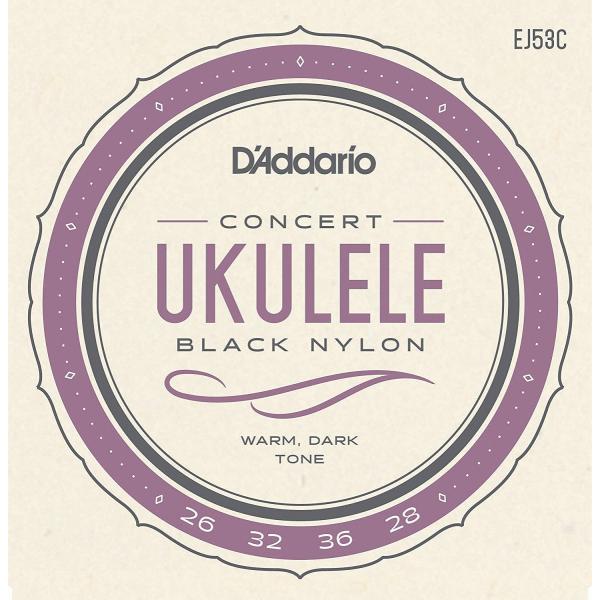 コンサートウクレレ用の弦！D'Addarioのブラック・ナイロン弦は、センターレス研磨工程により、最上級のスムーズさで、驚くほど正確なサイズに仕上げられています。素晴らしいフィーリングと他に類のない温かみのあるサウンド、長寿命のアコースティ...