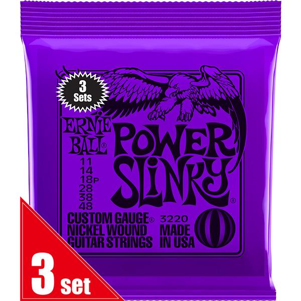 ERNiE BALL / #3220 POWER SLINKY PURPLE 11-48 3SET PACKポップなカラーパッケージが目印のアーニーボール・ストリングス。エレキギター弦の定番アイテム「スリンキー」は世界各国のギタリスト/ベー...