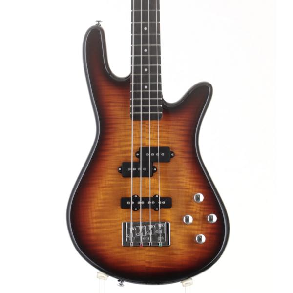 スペクターの特徴であるNSボディデザインを採用したボルトオン仕様モデル。ボディはラミネイトフレイムメイプル＆アッシュ、ネックはメイプルとパデュークの5ピース、指板はアマラエボニー。ネックジョイント部分にておそらく製造時からあるネジ穴のズレを...