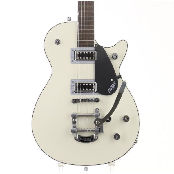 グレッチの遺伝子が組み込まれたエレクトロマチックシリーズのJet。チェンバードマホガニーボディ、マホガニーネック、ローレル指板、Black Top Filter'Tronピックアップを2基搭載、ビグスビーを装備。ピックガードに弾きキズが見ら...