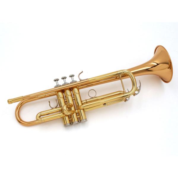 ヤマハ トランペット YTR-4335GII 日本製ゴールドブラスベル、ラッカー仕上、第1第3トリガー付、2ウォーターkey、チューニングスライド管1本支柱のMADE IN JAPAN刻印の日本製。銅の配合が多いゴールドブラスベルによる明る...