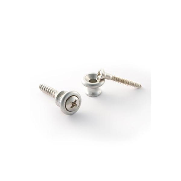 Gibson PREP-020 Strap Buttons Aluminum2個1セットのストラップボタンです。2本のストラップボタン止めネジが付属しそれぞれサイズが異なります。一般的には細い方をネック側に、太い方をボディエンド側に使用します。
