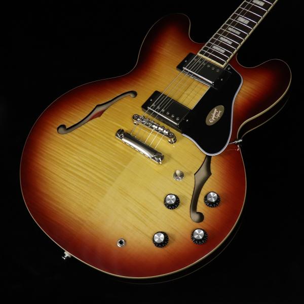 フィギャドメイプルボディ、ブロックポジションインレイを採用したES-335！1958年の誕生以来60年以上に渡って多くのギタリストを魅了し続けてきたセミアコの代名詞であるES335のエピフォンバージョン！さらに本モデルでは、Bodyのメイプ...