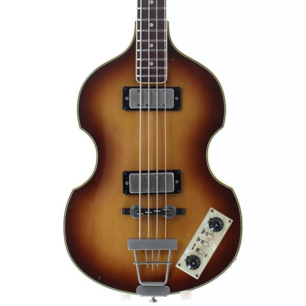 国産コピー黄金期のクオリティで再現されたバイオリンベース。Hofner 500/1をモチーフにした定番のバイオリンベースで、軽量なセミホロウボディとショートスケールによる取り回しの良さ、そして丸みのあるウォームな低音が魅力の一本です。箱鳴り...