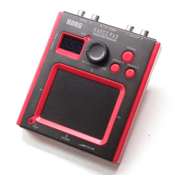 KORGらしい直感操作を凝縮した、ポケットサイズのKAOSS PAD。指先ひとつでエフェクトを自在に操れるタッチパッド式マルチエフェクターです。フィルターやディレイ、ローファイ系からルーパーまで、全100種のエフェクトを搭載。X/Yパッド上...