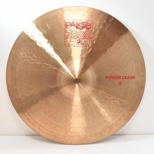 PAISTE  2002 18インチ POWER CRASH が中古で入荷しました！■ 18インチ「2002 Power Crash」は、ヘビーウェイト設計で圧倒的な音圧と鋭いアタックを実現■ CuSn8ブロンズ（2002合金）採用、明るく...